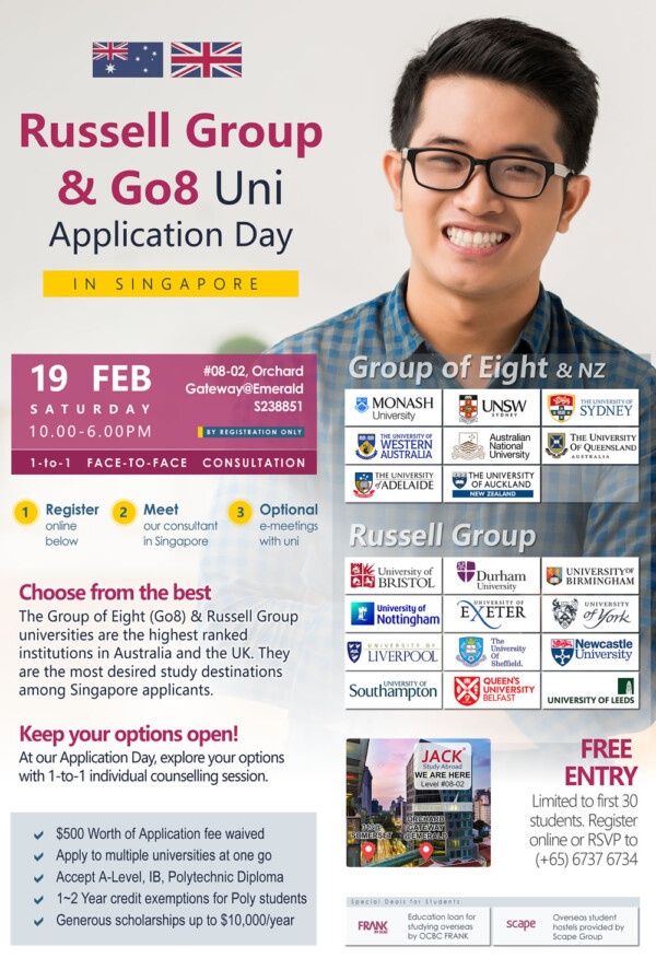 Russell Group & Go8 University Application Day @19 Feb 2022 @Somerset