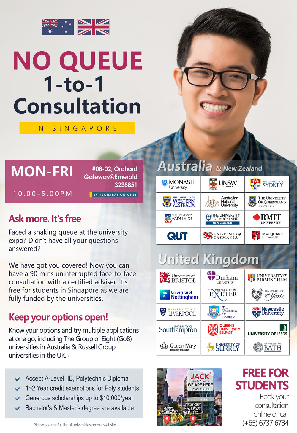 90 mins Free Consultation After University Expo