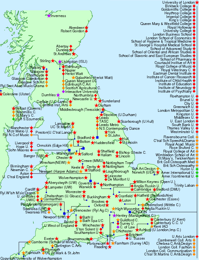 UK Universities by Location UK Universities by Location